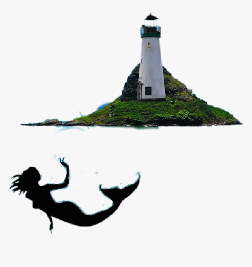 #sirena #lighthouse #sea - Silhouette Mermaid Tail Png, Transparent Png ...