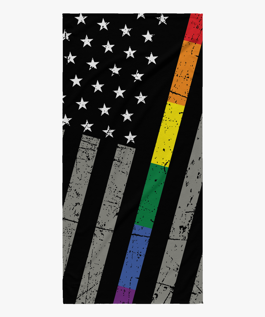 Thin Rainbow Line Beach Towel - Flag Of The United States, HD Png ...