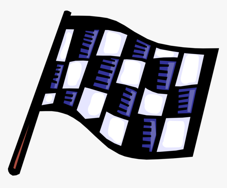 Vector Illustration Of Auto Racing Race Finish Checkered, HD Png ...