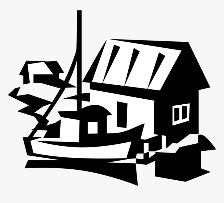 Vector Illustration Of Commercial Fishing Trawler Boat, HD Png Download ...