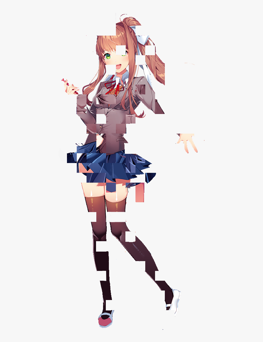 Clip Art Monika Glitch - Doki Doki Literature Club Monika Glitch, HD Png Download , Transparent ...