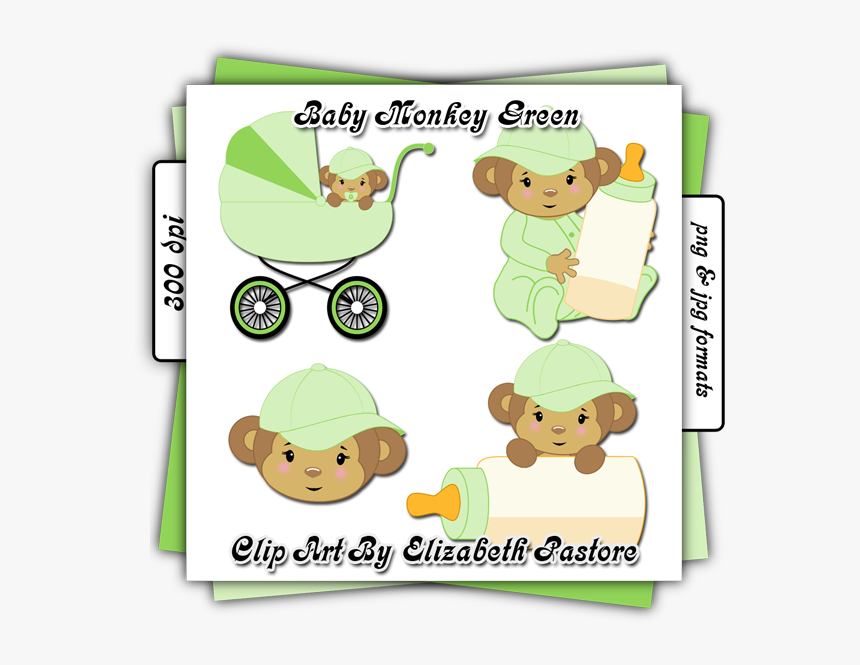 Included In Baby Monkey Clip Art Green Is A Baby Monkey - Cartoon, HD ...