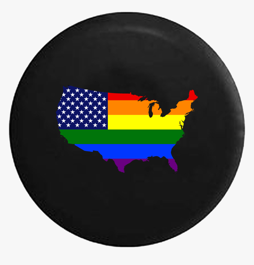 United States Of America Gay Flag Map Lgbtq - Circle, HD Png Download ...