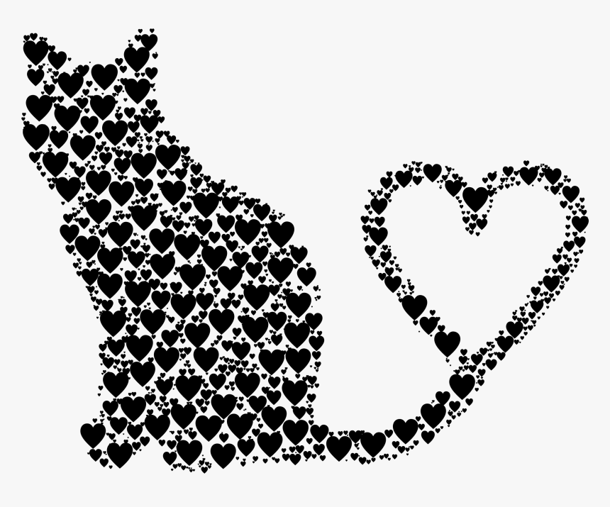 Transparent Snapchat Heart Filter Png - Silhouette Cat Heart, Png ...