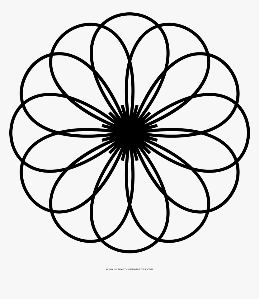Floral Mandala Coloring Page - Printable Pyramid Cut Out, HD Png ...