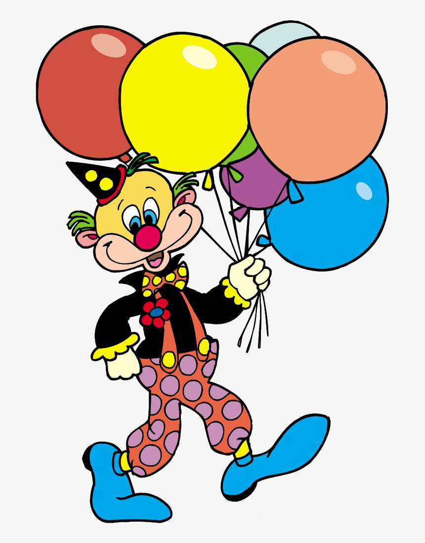 Clown With Balloons Clipart Bw