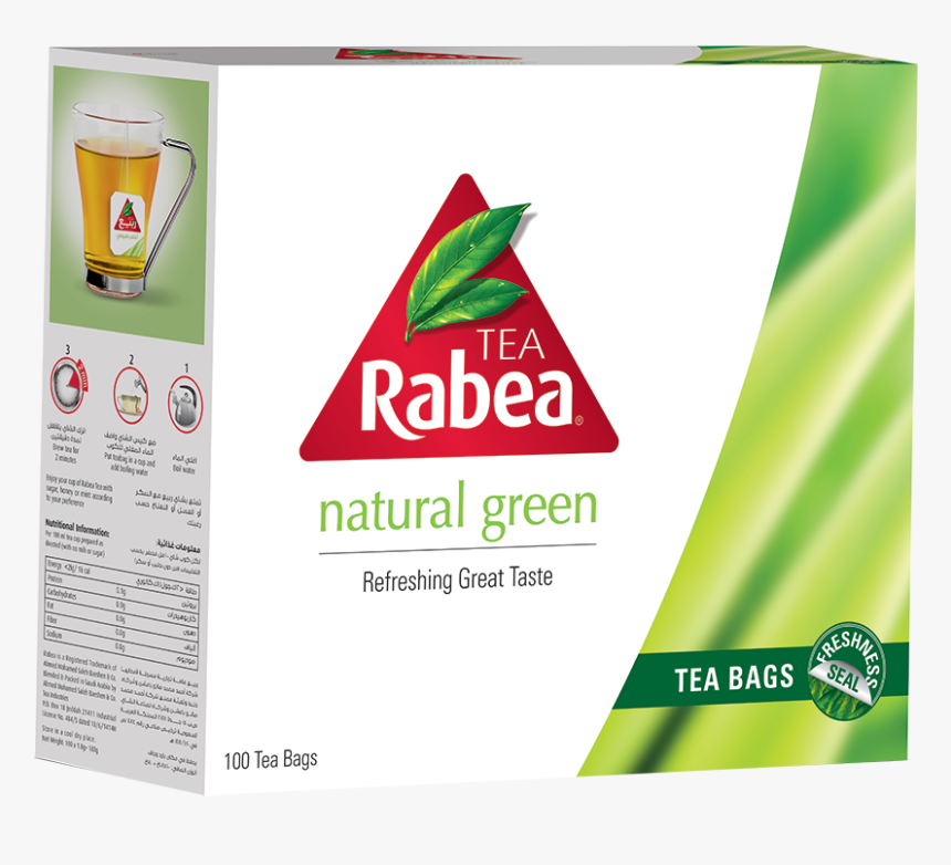 Rabea Green Tea With Mint 100 Bags, HD Png Download , Transparent Png ...