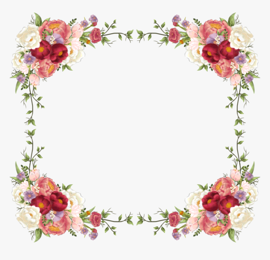 Picture Frame,plant,flower - Flowers Frame Png, Transparent Png ...