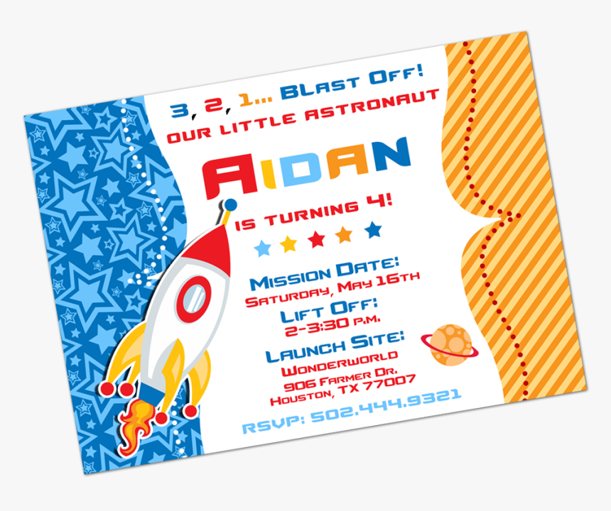 Rocketship Digital Invitation Digital Invitations - Poster, HD Png ...