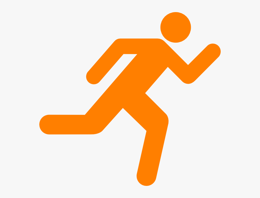 Orange Running Icon On Transparent Background Svg Clip - Clipart Of Man ...