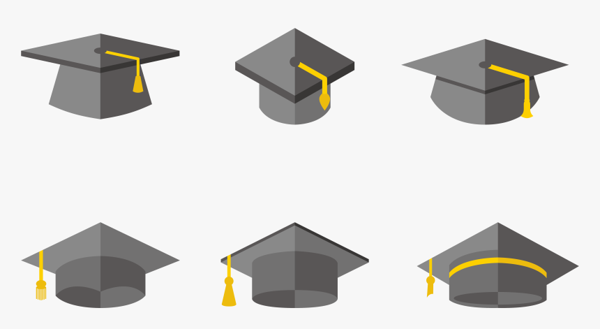 Transparent Graduation Hat Png - Flat Graduation Cap Vector, Png ...