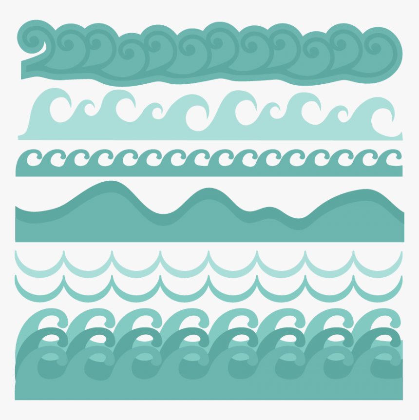 Wave Borders Svg Cut - Cute Waves Clipart, HD Png Download ...