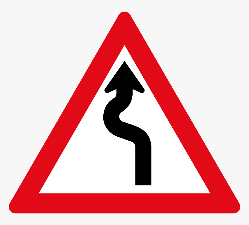 Clipart Road Winding Road - Sharp Junction Road Sign, HD Png Download ...