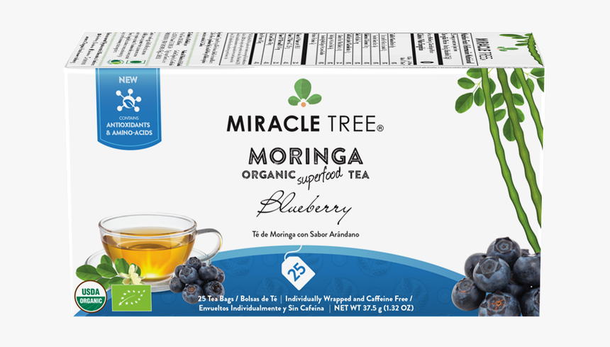 Organic Moringa Tea, Blueberry, 25 Count - Miracle Tree Moringa Tea ...