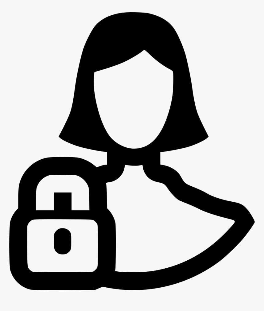 Girl Woman Lock Block - Personal Information Icon Png, Transparent Png ...