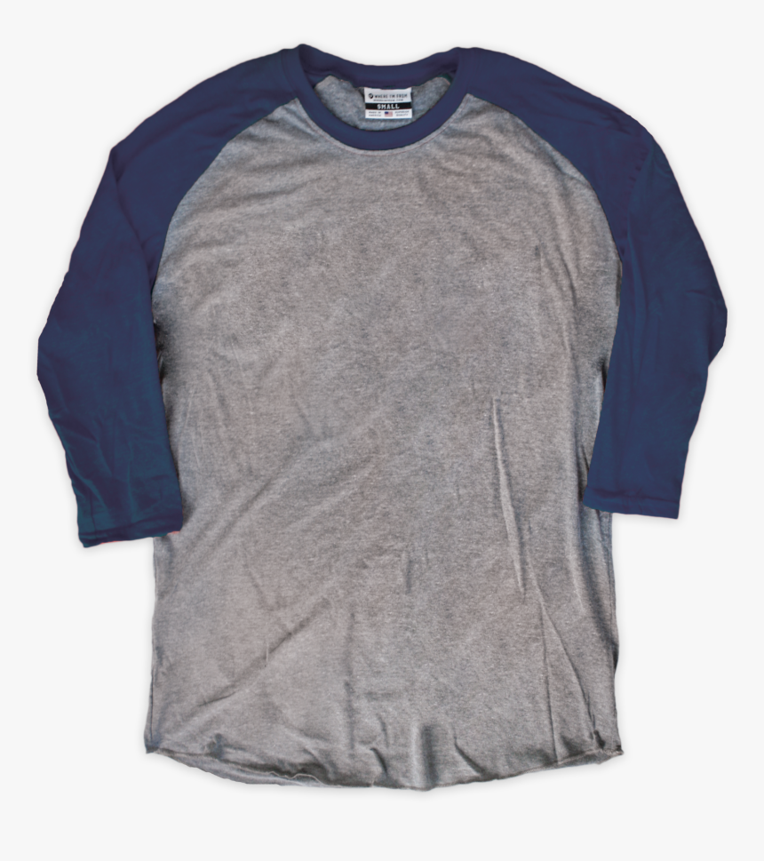 Gray & Navy Blank Raglan [tag] - Long-sleeved T-shirt, HD Png Download ...