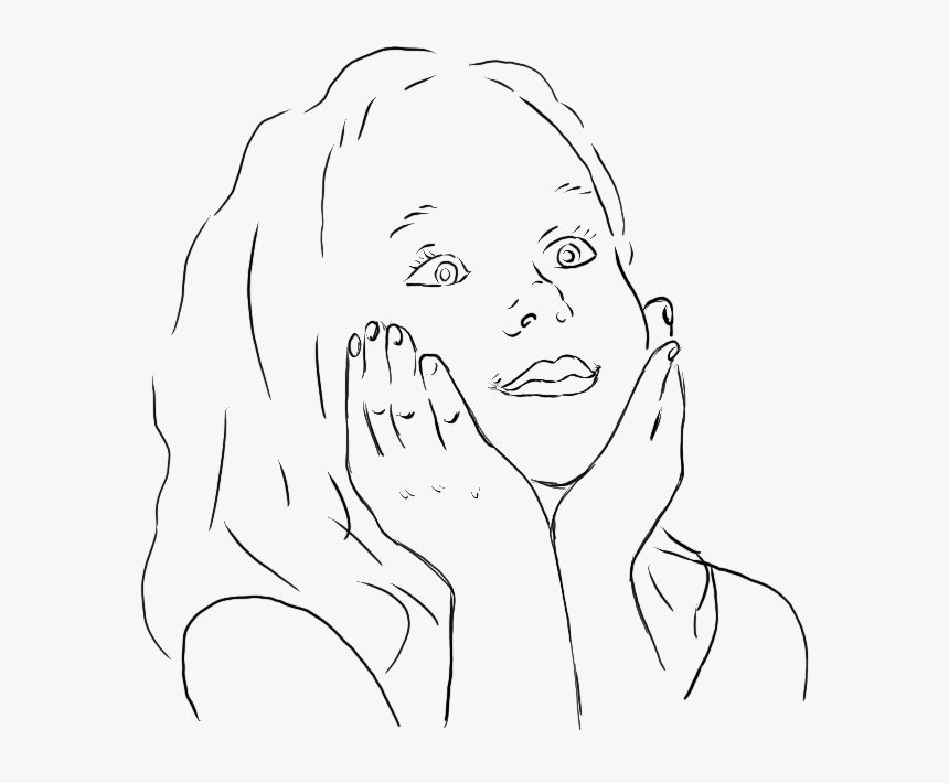Girl Amazed, Hd Png Download , Png Download - Line Art, Transparent Png ...
