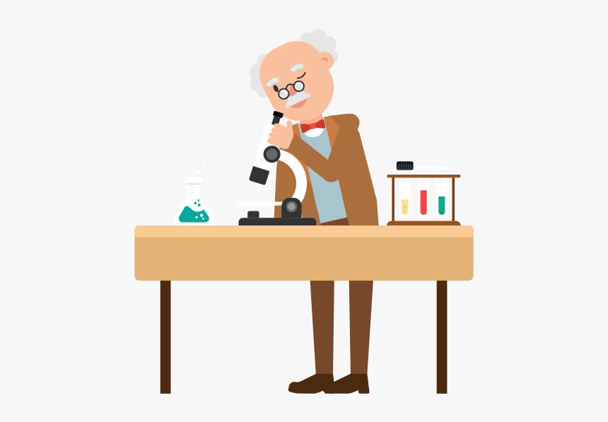 Person Looking Through Microscope Cartoon, HD Png Download ...