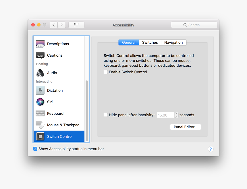Switch Control - Switch Control Panel Mac, HD Png Download ...