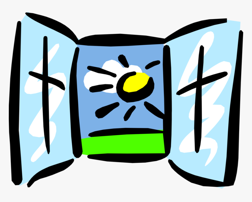 Sun Shinning Through Open Window Royalty Free Vector - Window With Sun ...