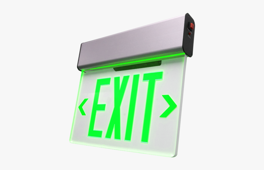 Edge Lit Exit Sign With Lights, HD Png Download , Transparent Png Image ...