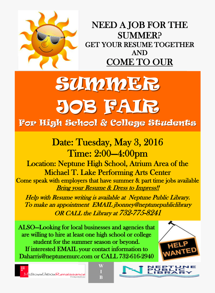 Summer Job Fair Flyer, HD Png Download , Transparent Png Image - PNGitem