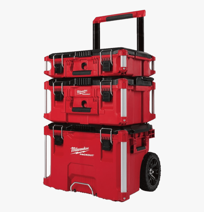 Milwaukee Rolling Modular Tool Box Stackable Storage - Milwaukee Packout Tool Box, HD Png ...