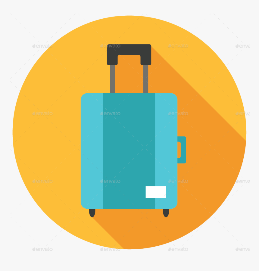 Suitcase Travel Icon - Flat Travel Icon Png, Transparent Png ...