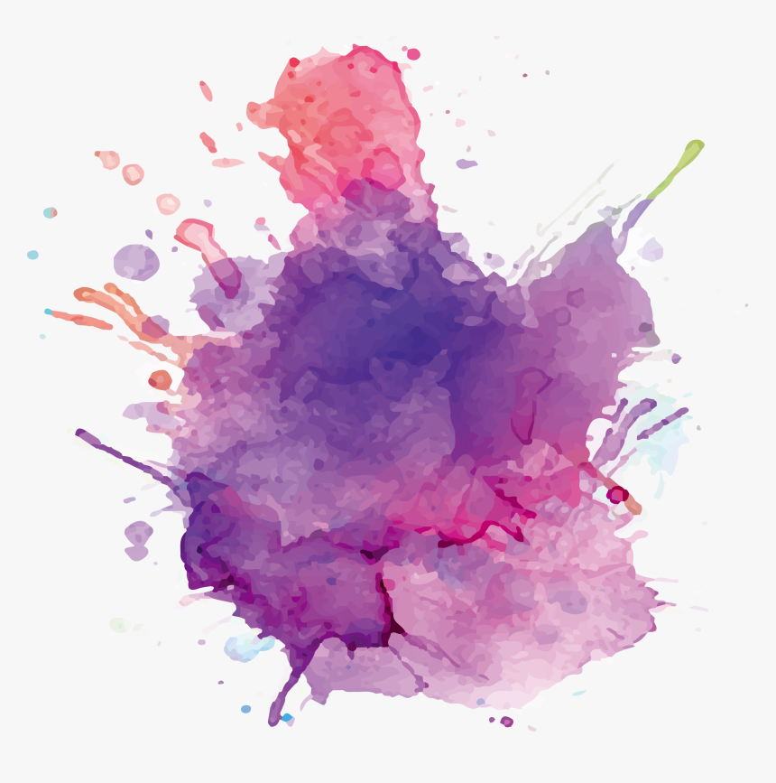 Paper Watercolor Painting Ink Purple Ink Watercolor, HD Png Download ...