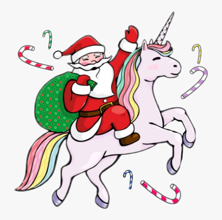 Transparent Candy Cane Clipart Png - Unicorn Christmas Clip Art, Png ...