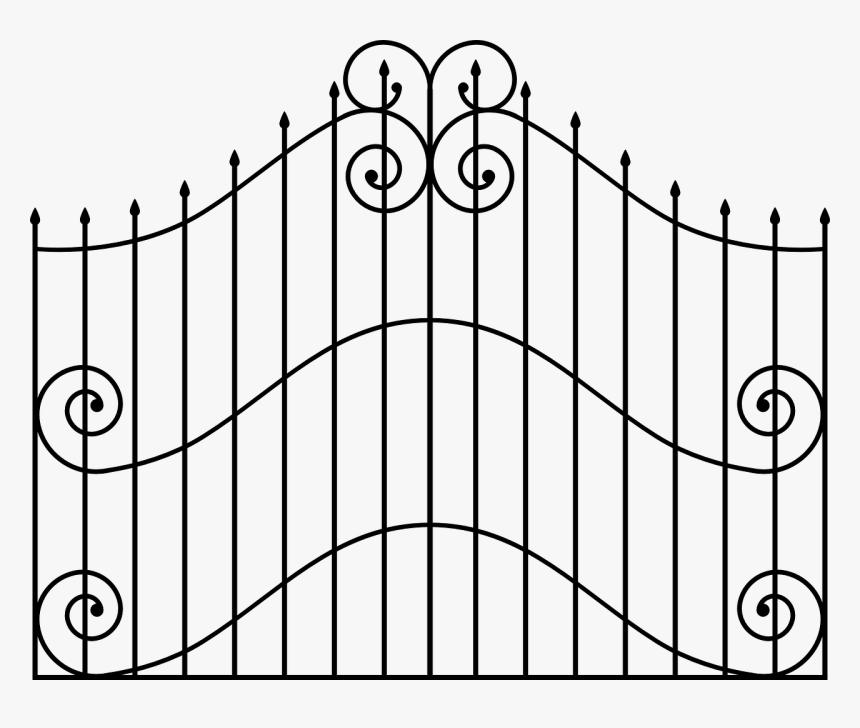 Gate Clip Art Black And White, HD Png Download , Transparent Png Image ...