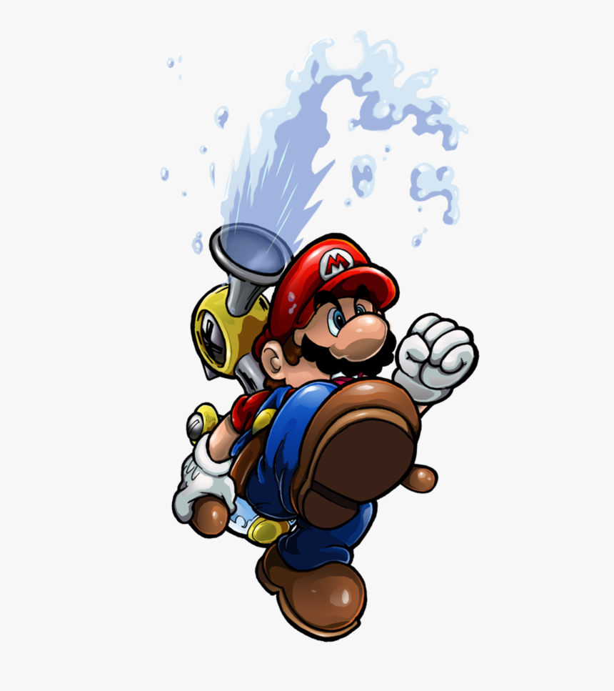 Mario And Fludd Super Mario Sunshine, Super Mario Bros, - Cartoon, HD ...