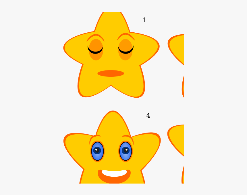 Yellow Star Wake Up - Star With Face Emotions Clipart, HD Png Download ...