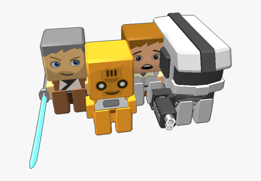 Obi-wan Kenobi Luke Skywalker C3po R2d2 Storm Troopers - Cartoon, HD ...