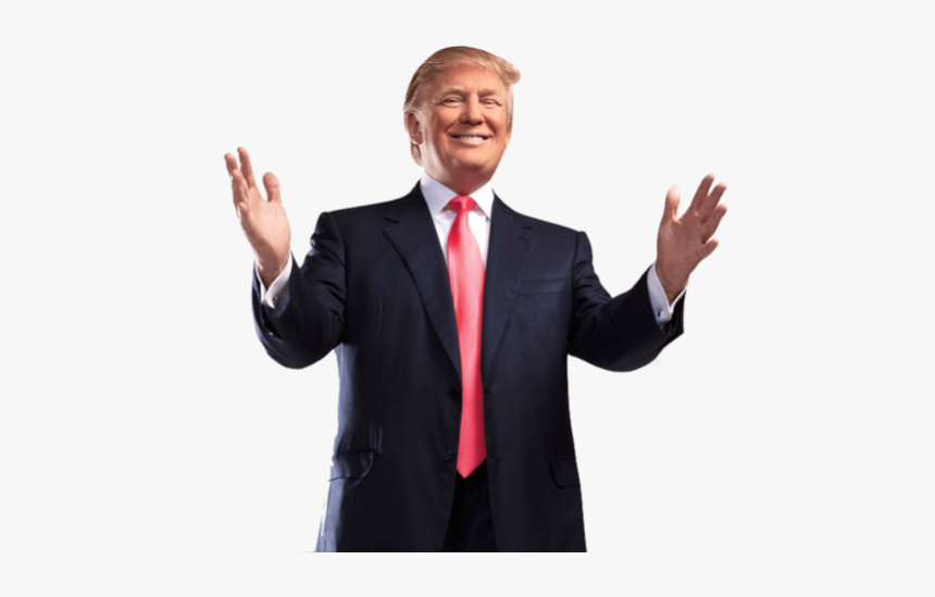 Happy Open Hands Trump - Full Body Donald Trump Png, Transparent Png ...