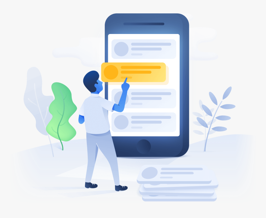 Customer Using Crm App - Flat Design Illustration Pack, HD Png Download ...