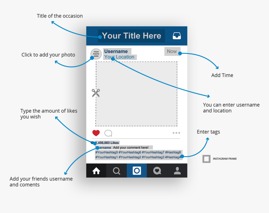 300 Dpi Pdf Instagram Frame Cmyk Print Ready Editable Instagram Frame 