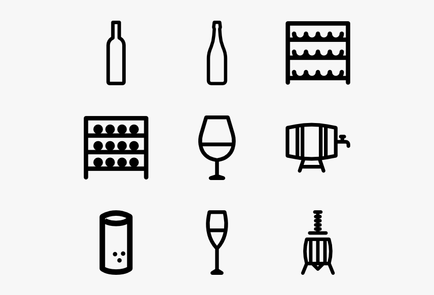 Linear Winery Elements - Wine Cellar Icon Png, Transparent Png ...