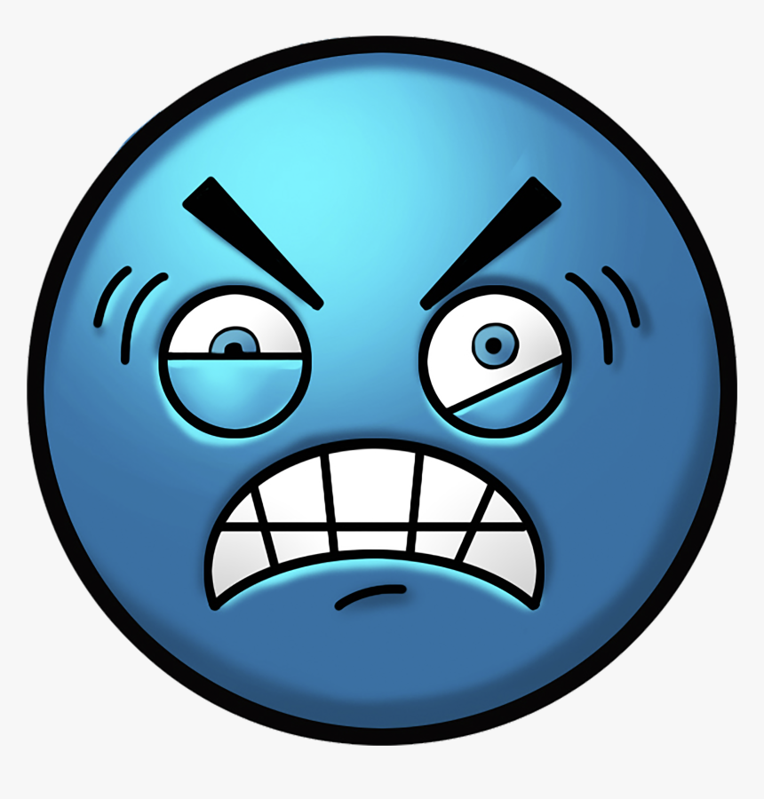 Blue Angry Emoji Png, Transparent Png , Transparent Png Image - PNGitem