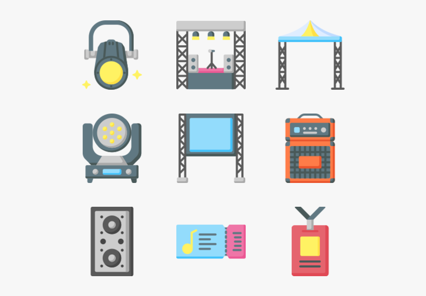Music Festival - Stage Icon Vector Png, Transparent Png , Transparent ...