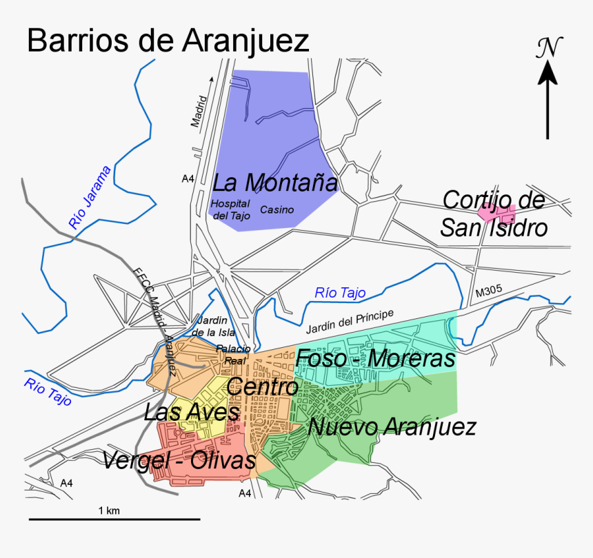 File - Aranjuez-barrios - Mapa Barrios Madrid, HD Png Download ...