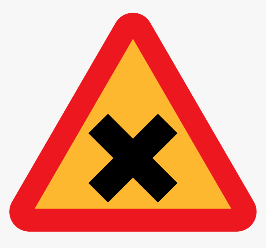 Triangle With X Road Sign, HD Png Download , Transparent Png Image ...