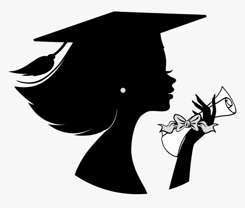 Graduation Girl Silhouette, HD Png Download , Transparent Png Image ...