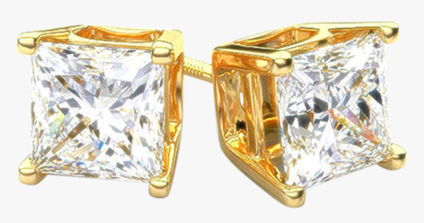 Transparent Gold Earring Png - Gold Square Diamond Earrings, Png ...