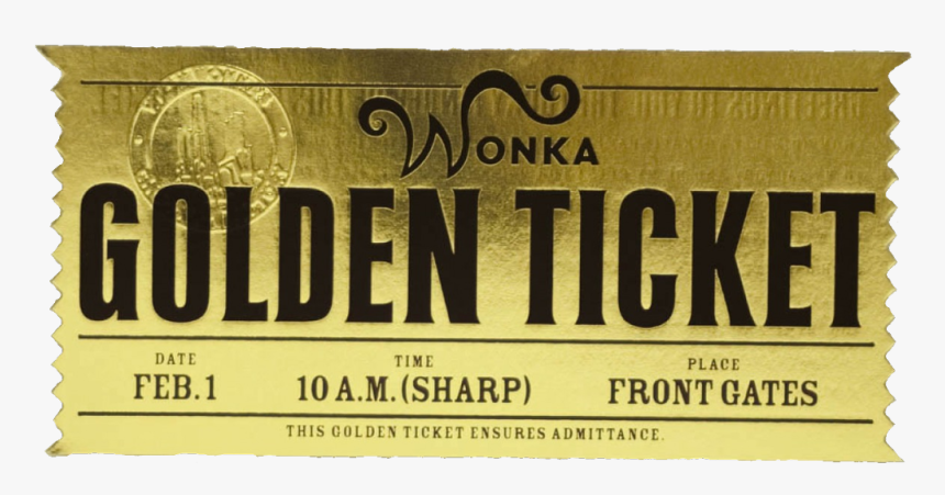 Wonka Bar Golden Ticket Template