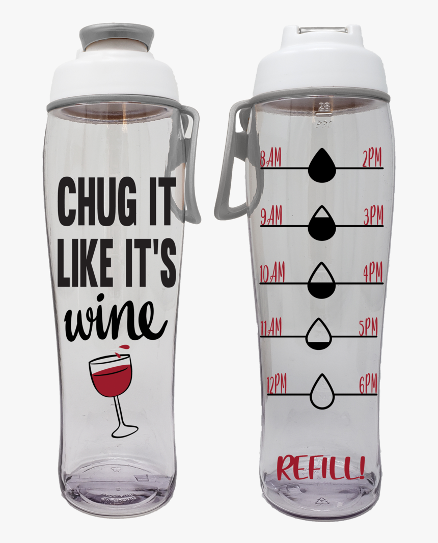 Chug It Like Its Wine Hydration Tracker Water Bottle - Water Bottle, HD ...