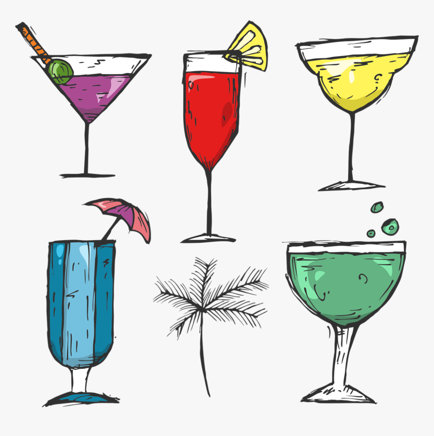 Cocktail Glass Pouring Cartoon, HD Png Download , Transparent Png Image ...