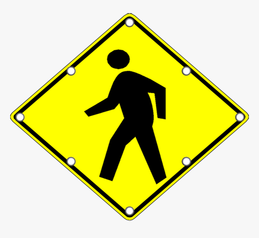 Solar Led Pedestrian Crossing Sign - Pedestrian Sign, HD Png Download ...