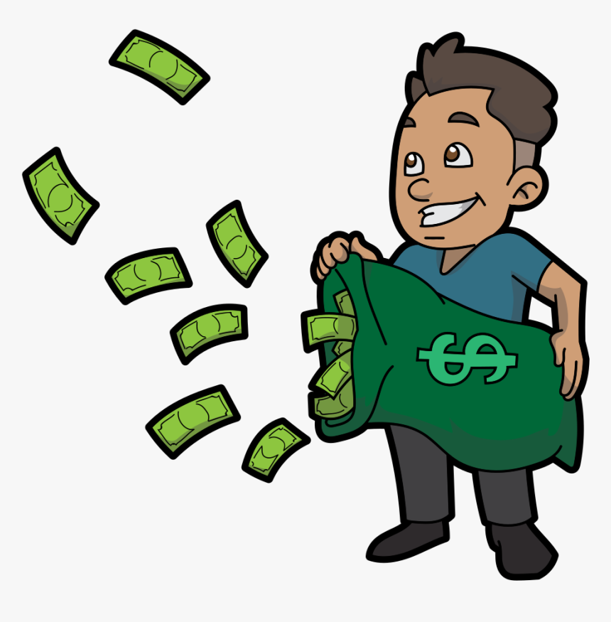 Guy With Money Cartoon, HD Png Download , Transparent Png Image - PNGitem