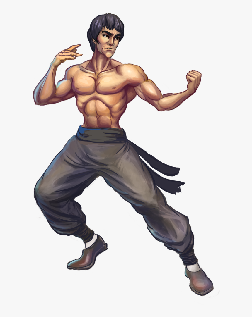 Bruce Lee - Bruce Lee Cartoon Drawing, HD Png Download , Transparent ...